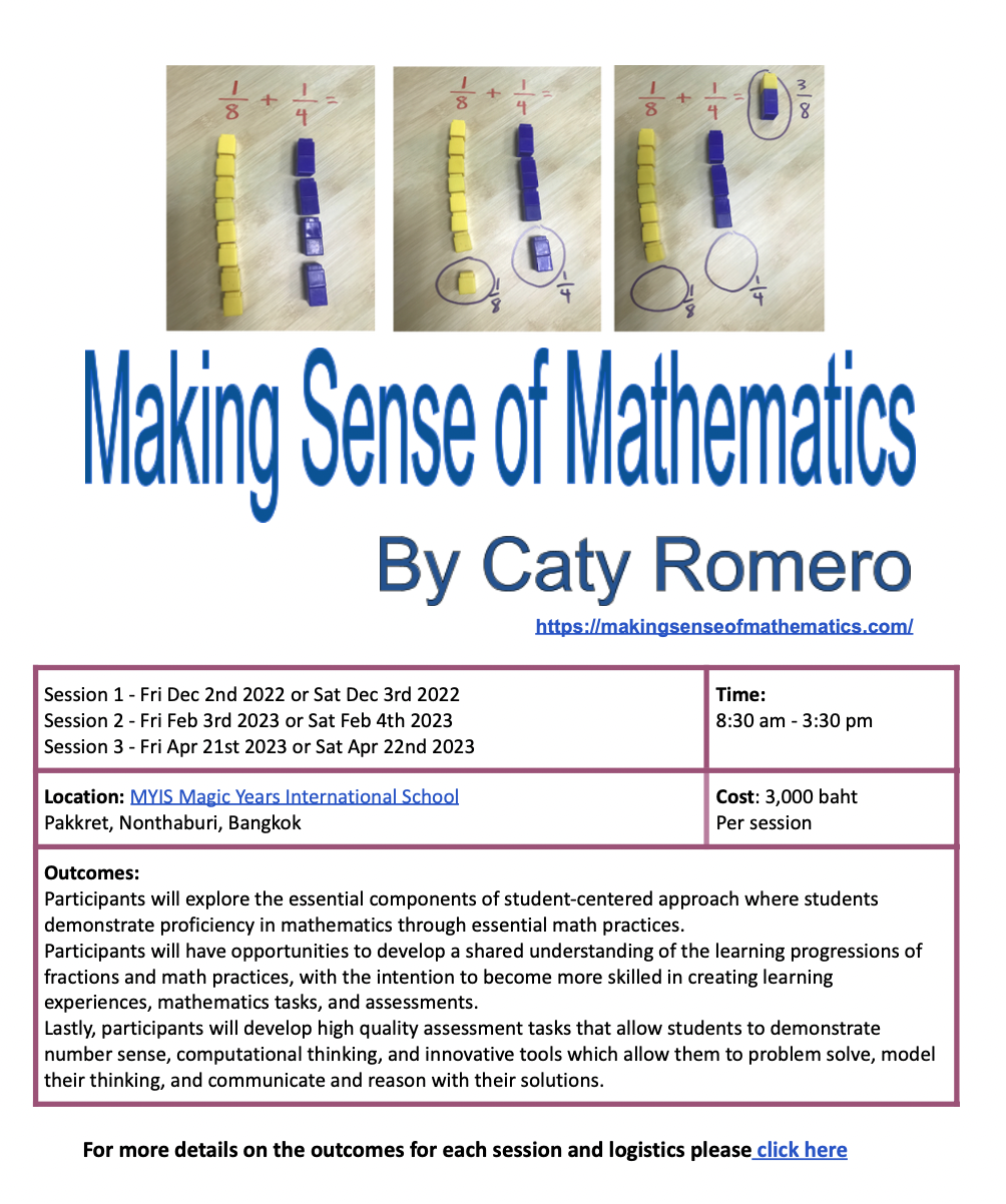 Teacher Workshops – Making Sense of Mathematics